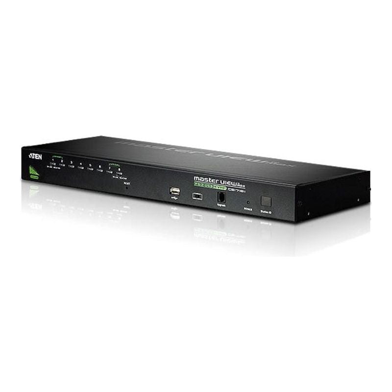Aten Rackmount KVM Switch 8 Port VGA PS/2-USB, 2x Custom KVM Cables In
